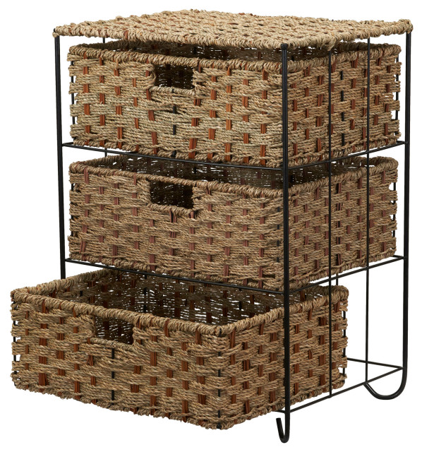 3 Drawer Wicker Storage Unit - Tropical - Storage Cabinets - by ...