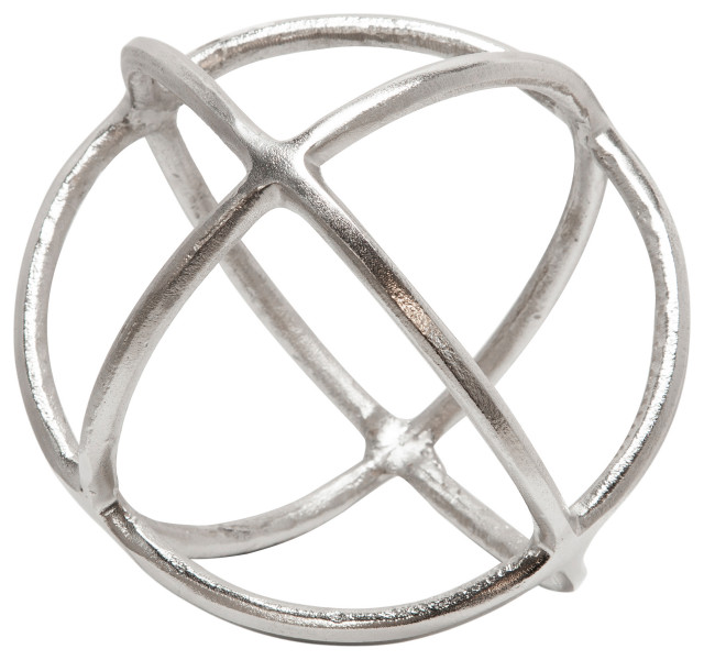 Sagebrook Home Metal 9" Orb Decor, Silver - Contemporary - Decorative ...