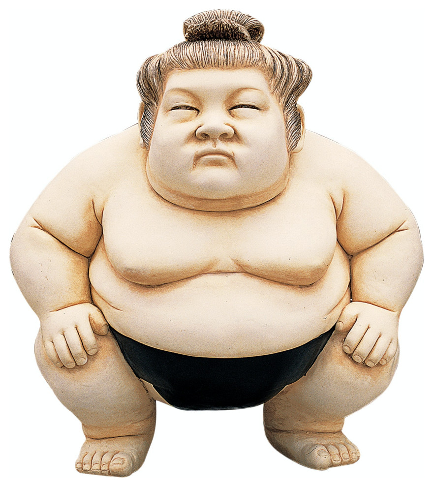 Large Basho The Sumo Wrestler Statue - Asian - Garden Statues And Yard ...