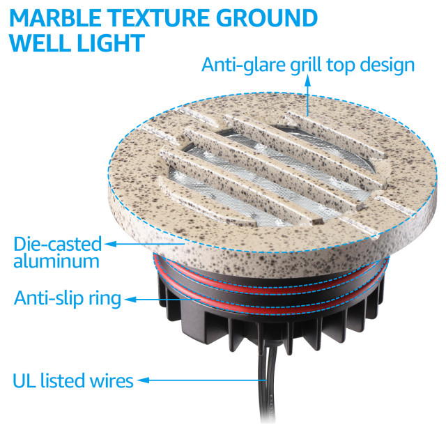 24-Pack 6W Well Lights LED Low Voltage 12-24V, In-Ground Lighting ...