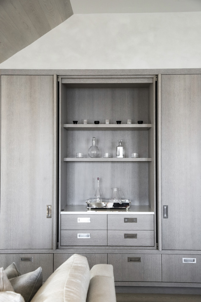 Modern Nantucket Nautical: Home Bar - Beach Style - Home Bar - New York ...