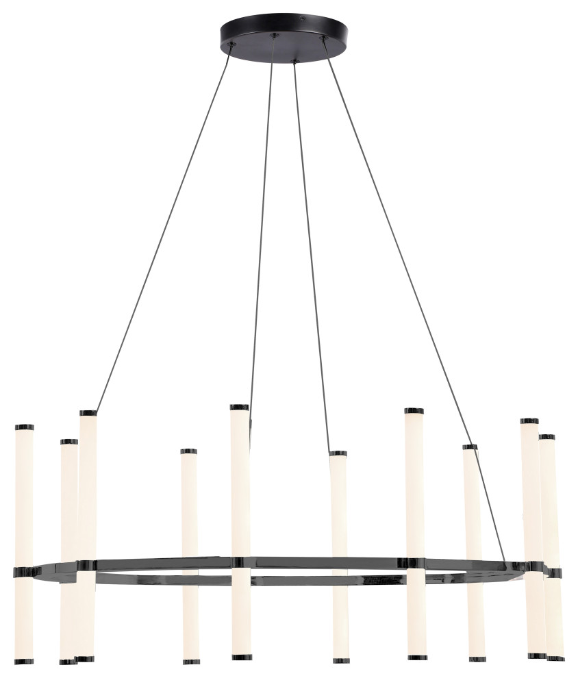 DAINOLITE CVT-3260C-MB 60W Chandelier, Matte Black with White Acrylic ...