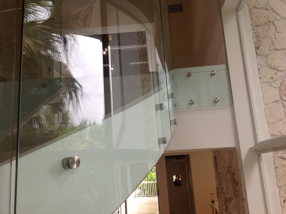 Curved Glass Railing, Custom Curved Glass Stair - Modern - Miami - by ...