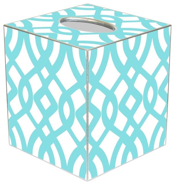 TB8023-Aqua Madsion Tissue Box Cover - Contemporary - Tissue Box ...