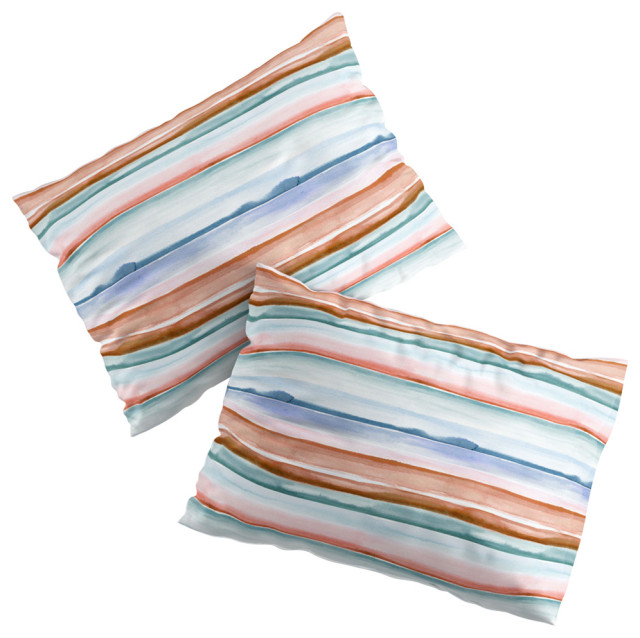 Deny Designs Ninola Design Relaxing Stripes Mineral Copper Shams, Set ...