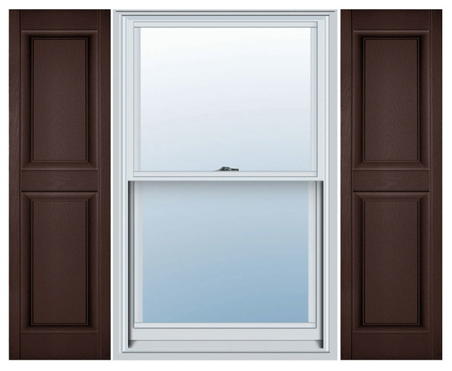 Mid-America, Two Equal Panels, Raised Panel Shutters, Federal Brown ...