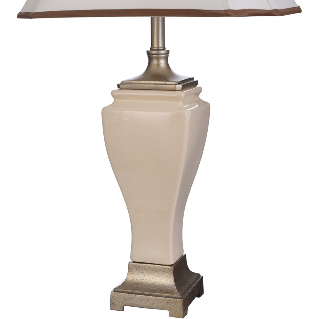 Signature 1 Light Table Lamp, Cream Crackle - Traditional - Table Lamps ...