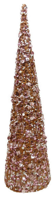 December Diamonds Coral Blues Coral Mesh Tree Cone Decor - Contemporary ...