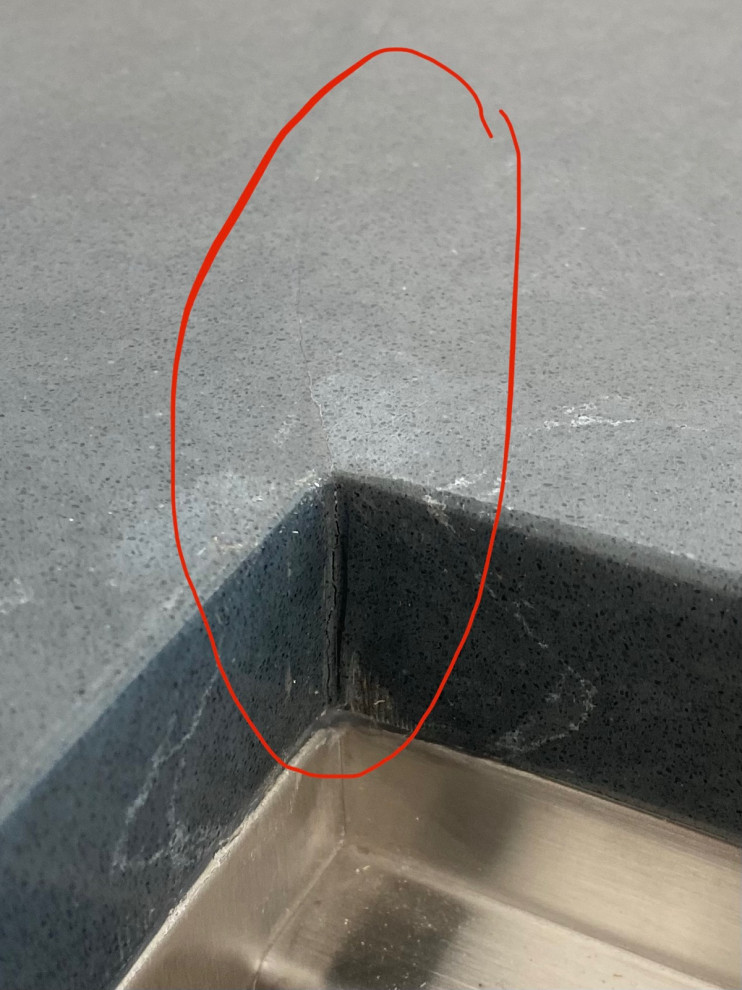 Cracked Quartz at Install