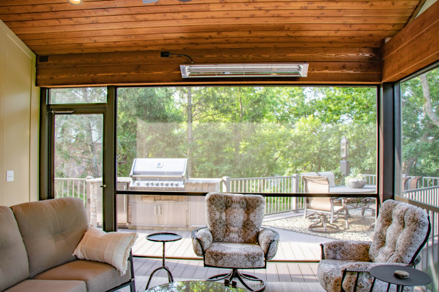 Covered and Open Deck with Grill Area & Screen System - Terrace - St ...