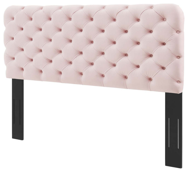 Tufted Headboard, King Size, Velvet, Dark Gray, Modern Contemporary ...