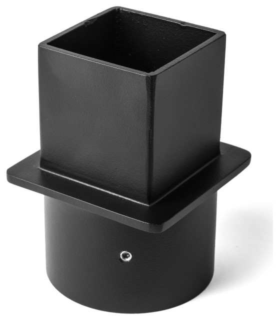 2.5" Square to 3" Round Post Adapter Coastal Black Finish - Industrial ...