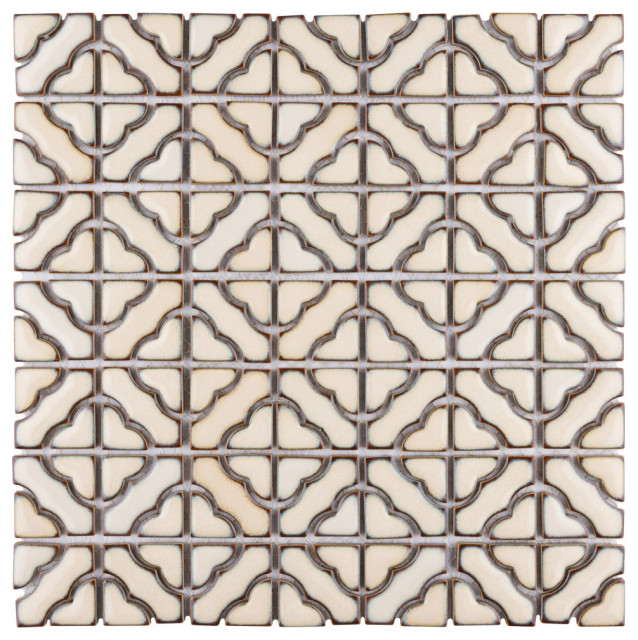 Tower Beige Porcelain Floor and Wall Tile - Mediterranean - Mosaic Tile ...