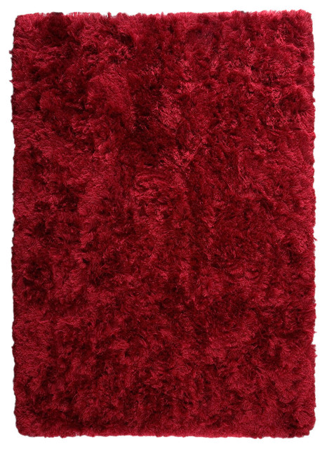 Hand Woven Wine Shag Area Rug, 4'6"X6'6" - Contemporary - Area Rugs ...