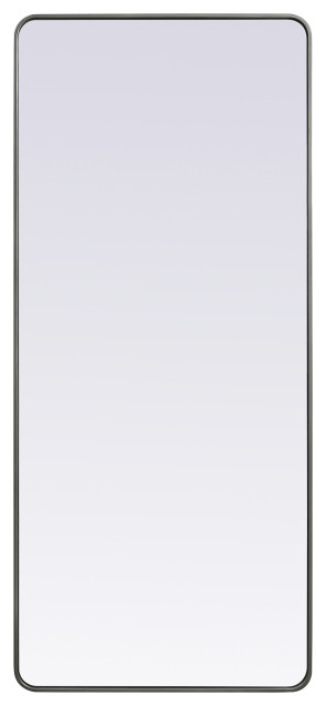 Soft Corner Metal Rectangle Mirror 32X72 Inch, Black - Contemporary ...