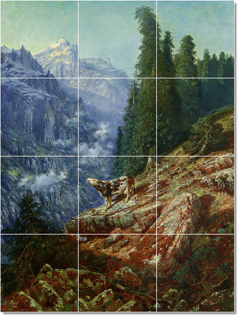 Gustave Dore Landscapes Painting Ceramic Tile Mural #269, 24" Wide x 32 ...