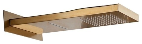Gold Plate Bathroom Wall Mount Soild Brass 2-Way Shower Head ...
