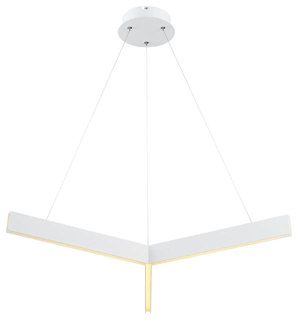 Metal and Acrylic "Y" Shaped Frame LED Light Fixture - Modern - Pendant ...