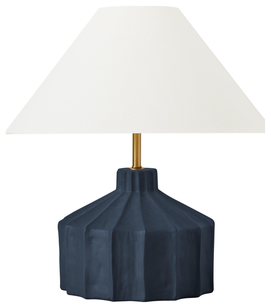 Veneto Medium Table Lamp, Matte Medium Blue Wash - Contemporary - Table ...