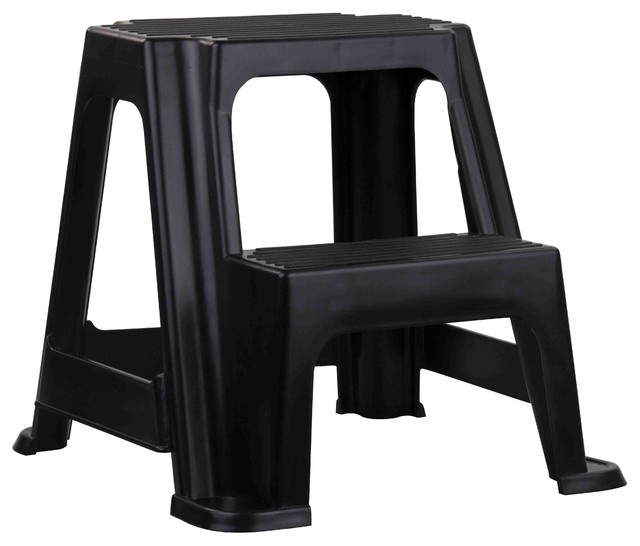 Home Basics 2-Step Plastic Step Stool - Contemporary - Ladders And Step ...