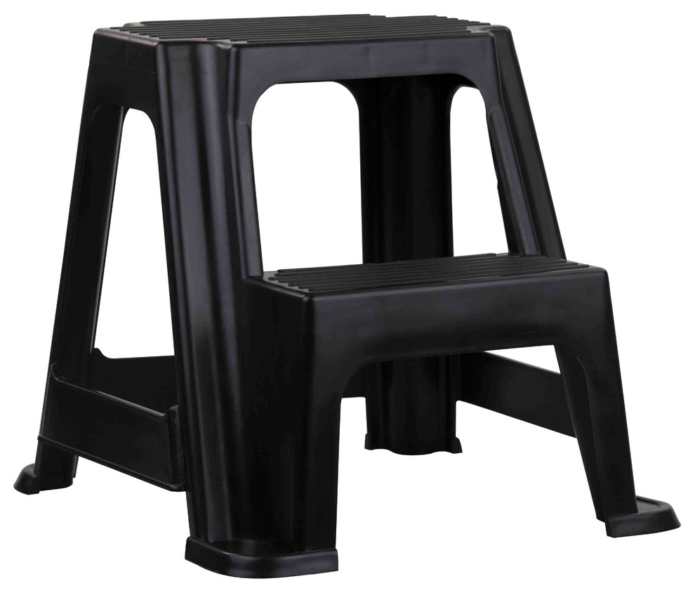 Home Basics 2-Step Plastic Step Stool - Contemporary - Ladders And Step ...