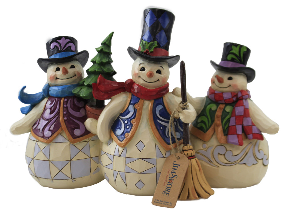 Jim Shore Christmas Crew Polyresin Three Snowmen Together 6006647 ...