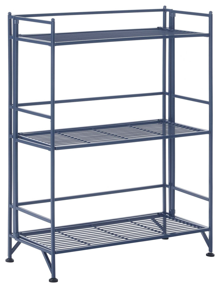 Xtra Storage 3 Tier Wide Folding Metal Shelf - Contemporary - Utility ...
