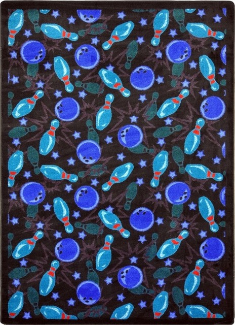 Games People Play, Gaming And Sports Area Rug, Retro Bowl, 5'4"X7'8 ...