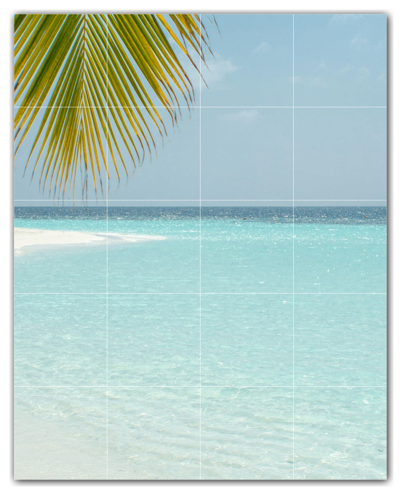 Beach Ceramic Tile Wall Mural HZ500046, 24" Wide x 30" High - Tropical ...