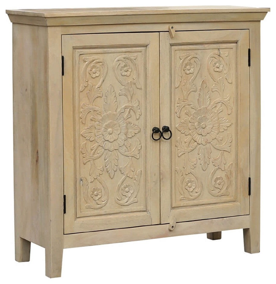 Horten Rustic Solid Wood 2 Tier Storage Cabinet - Traditional - Storage ...