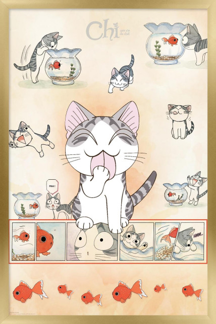 Chi Cat, 22.375" x 34" - Contemporary - Prints And Posters - by Trends ...