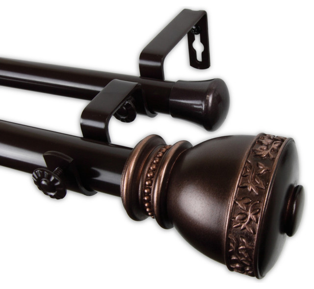 Kettle 1" Double Curtain Rod, 48"-84" - Traditional - Curtain Rods - by ...