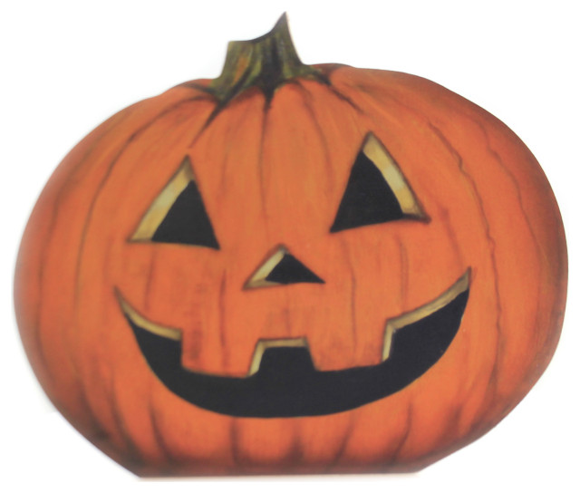Halloween Smiling Pumpkin Dummy Board Wood Smiling Bb9355. - Holiday ...