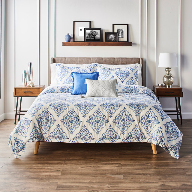 Anne Klein Louisa Comforter Set, Full/Queen - Mediterranean ...