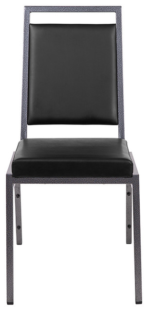 HERCULES Series Square Back Stacking Banquet Chair with Silvervein ...