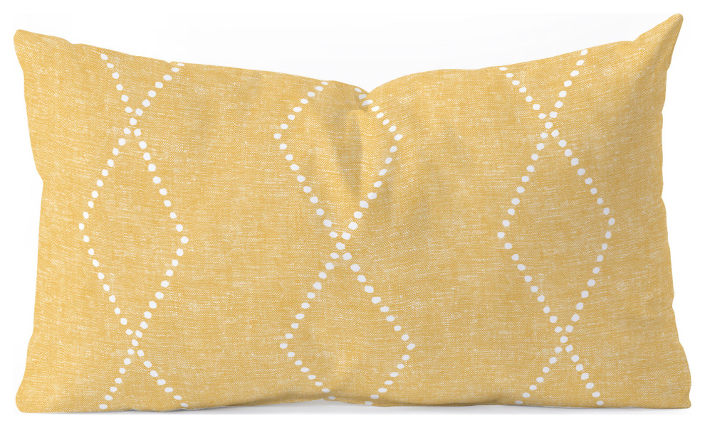 Little Arrow Design Co Geo Boho Diamonds Gold Oblong Throw Pillow, 14 ...