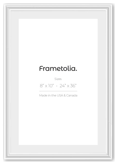 Electric White 2" Lavo Picture/Gallery Frame, 8" x 10" - Narrow Mat ...