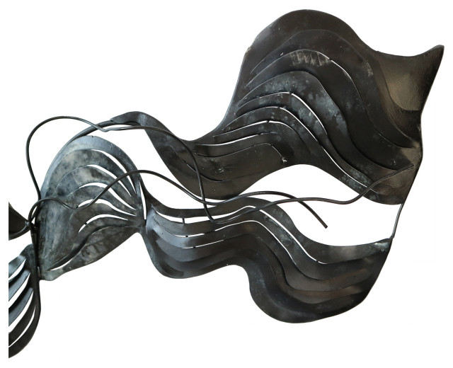 Contemporary Wind Storm Wall Dcor - Black - Contemporary - Metal Wall ...