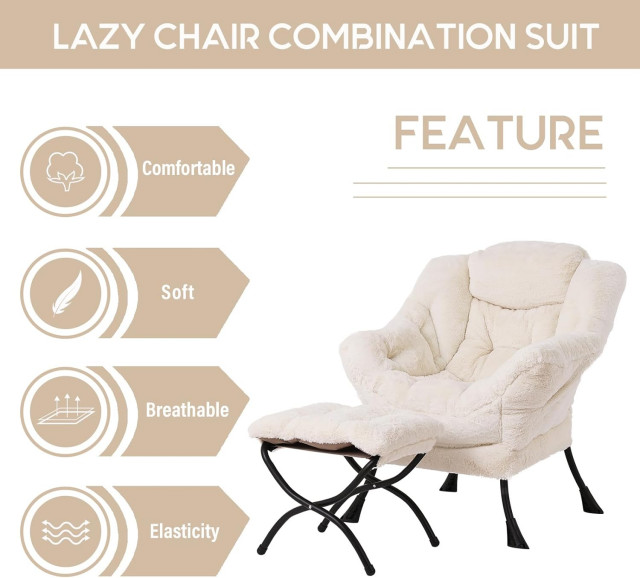 Contemporary Accent Chair, Comfortable Cozy Seat With Padded Seat ...