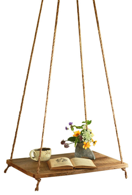 Rope Suspended Outdoor Table - Farmhouse - Outdoor Side Tables - by ...
