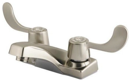 Americana Centerset Lavatory Faucet,Blade Handles,Satin Nickel ...
