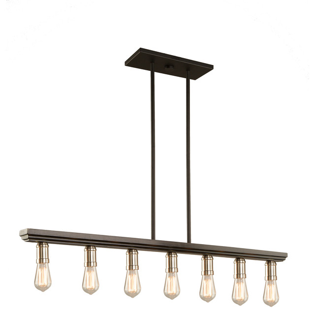 Sandalwood 7-Light Island Light - Industrial - Kitchen Island Lighting ...