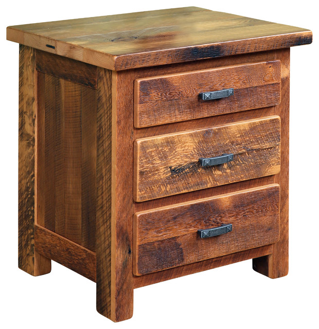 Reclaimed Barn Wood Nightstand, Rustic - Rustic - Nightstands And ...