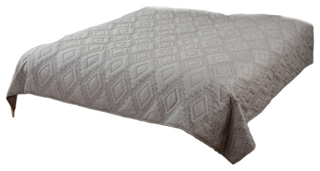 Rizzy Home Tapper Grey Twin Size Quilt 70 Inches X 86 Inches, Twin ...