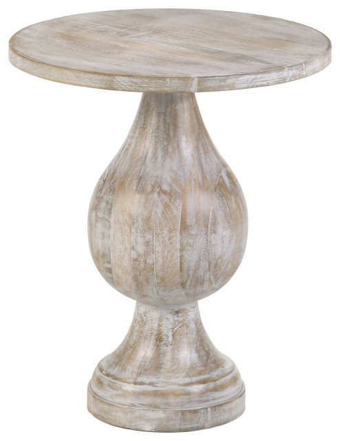Dianella Round Pedestal Accent Table Side Table Ivory - Modern ...