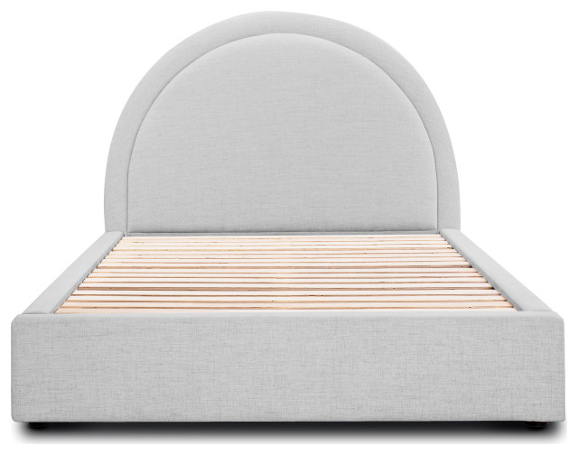 Poly and Bark Luna Queen Size Storage Bed, Seashell Grey - Transitional ...