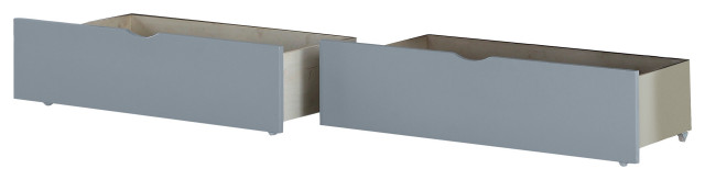 Underbed Storage Wooden Box with Caster Wheels, Set of 2, Gray ...