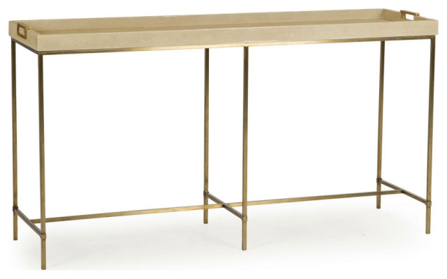 Latte-Colored Shagreen Console Table, Andrew Martin Edith ...