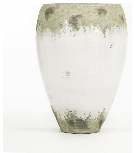 Distressed Off-White Large Vase - Farmhouse - Vases - by Hudson Home ...