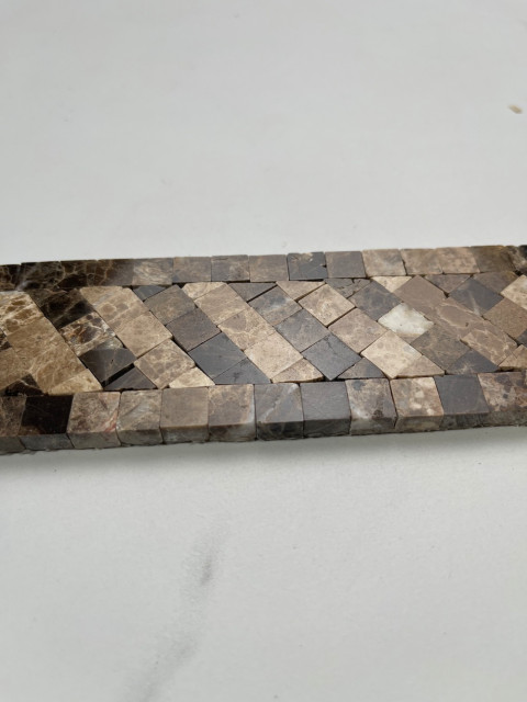 Marble Mosaic Border Listello Tile Renaissance Emperador 2x7.7 Polish ...